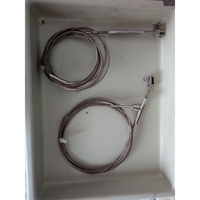 2 x 496cm Wante Vorstag incl Wantenspanner Ø 3mm gewalzte Enden durch ...