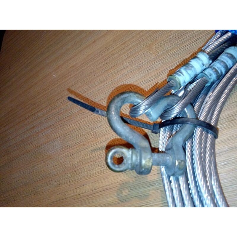 2x 809cm Wante doppelter Vorstag Ø 5mm gepresste Enden Schekel ind He ...