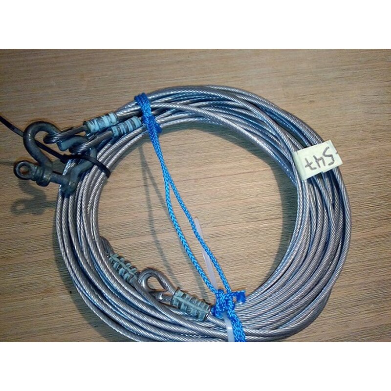 2x 809cm Wante doppelter Vorstag Ø 5mm gepresste Enden Schekel ind He ...