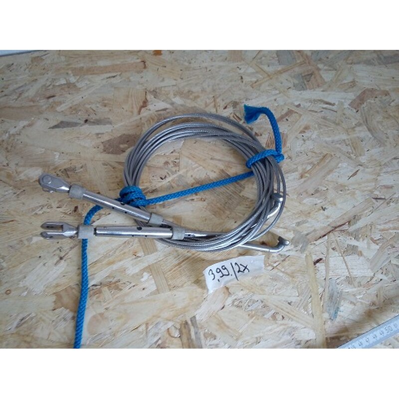 2 x Wante 399cm Vorstag incl Wantenspanner Ø 4mm gewalzte Enden durch ...